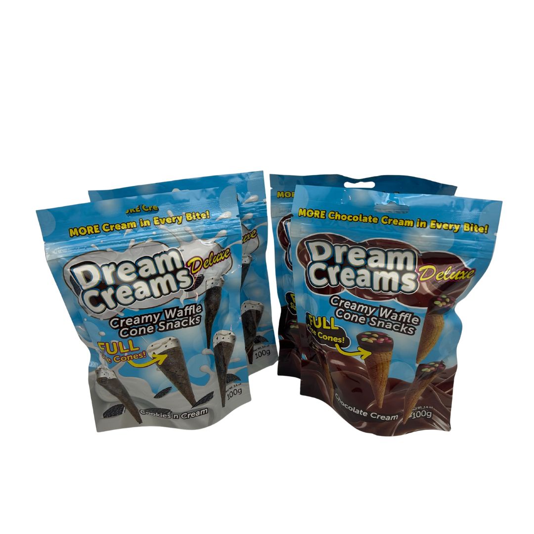 Dream Creams Snacks Mixed Sampler |2 bags of Chocolate Cream Cones and ...